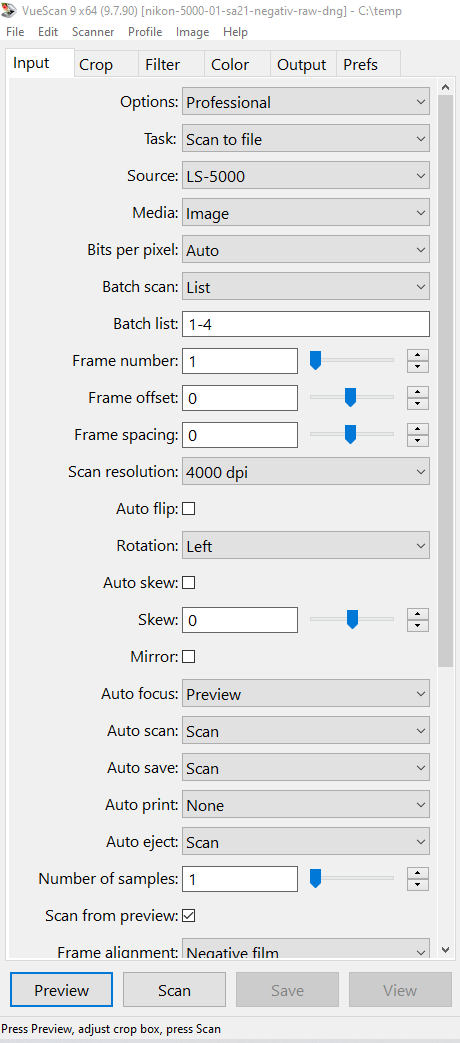 Nikon Coolscan color negative RAW scanning – DataNord Scanservice